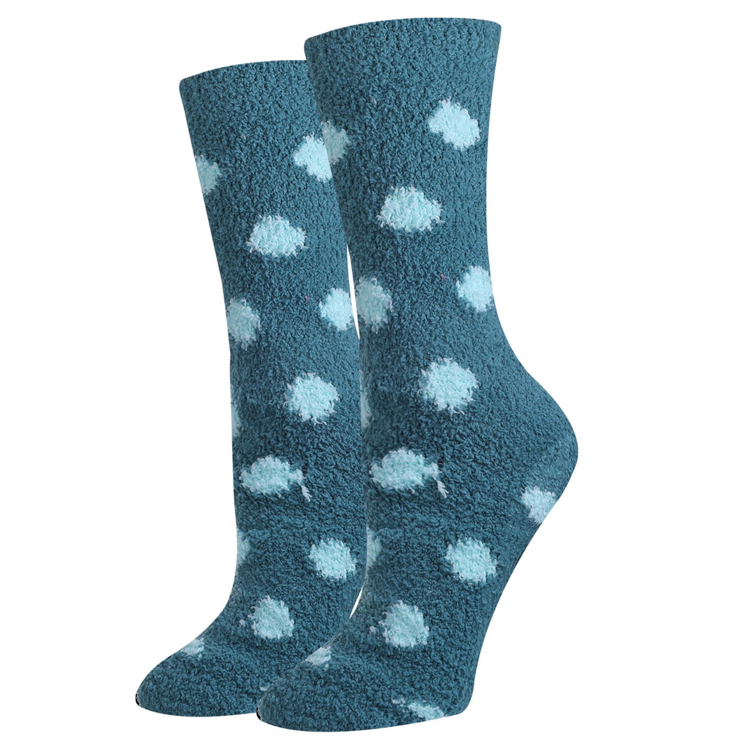 Blue Polka Dot Fuzzy Socks Sock Harbor