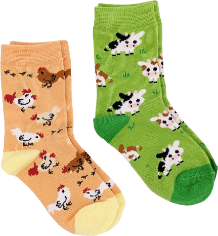Kids Farm Animals 2-Pack Socks (Ages 2-4) – Sock Harbor