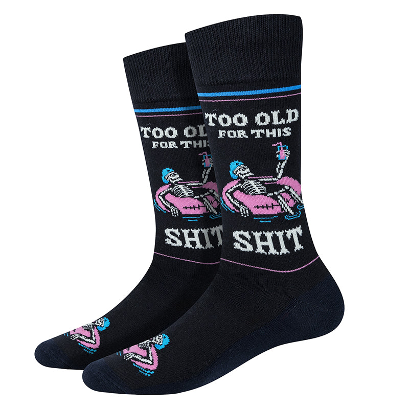 Too Old For This Shit Skeleton Socks – Sock Harbor