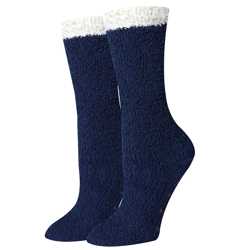 Solid Navy Fuzzy Socks – Sock Harbor